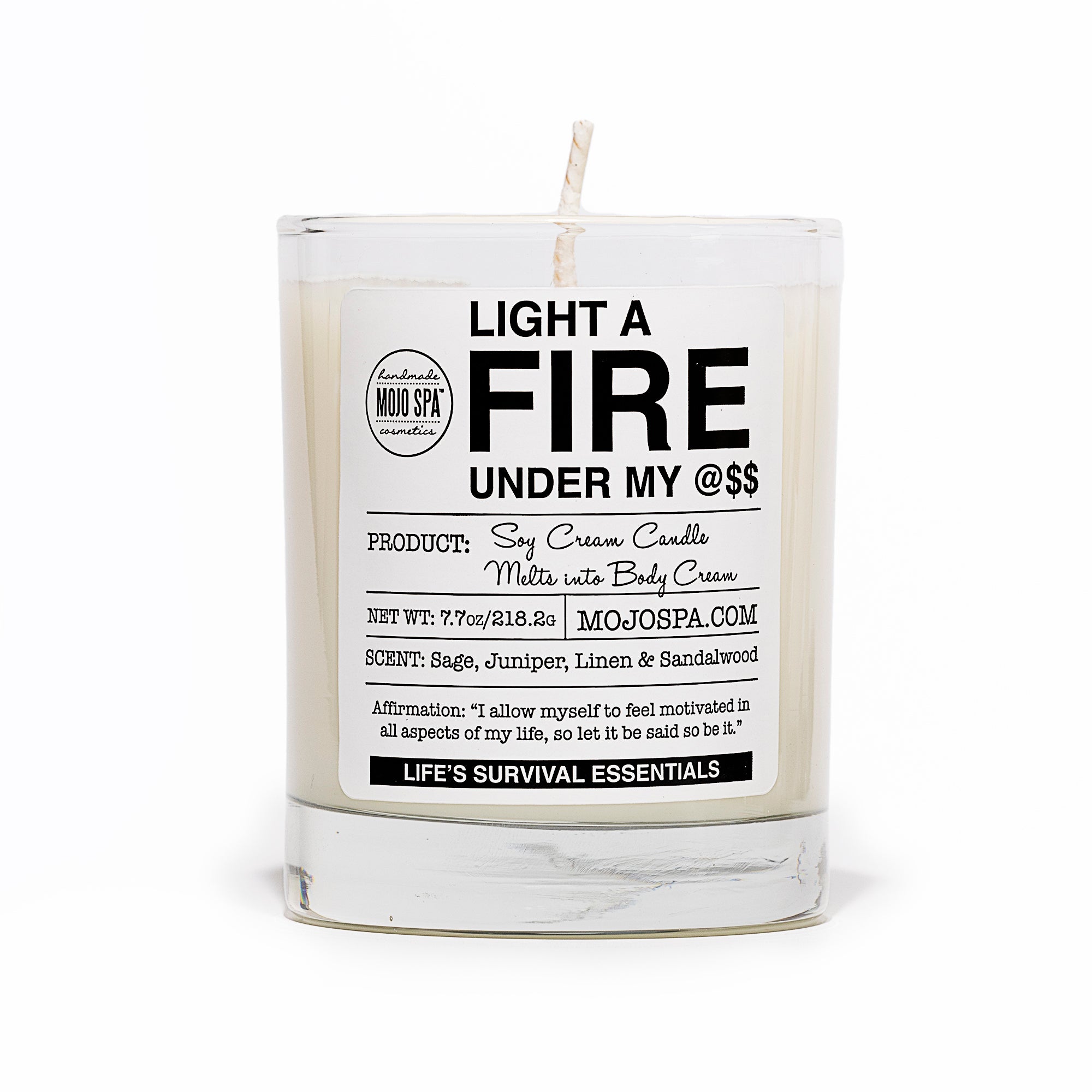 Light a Fire Under My @$$ Soy Massage Candle – Mojo Spa